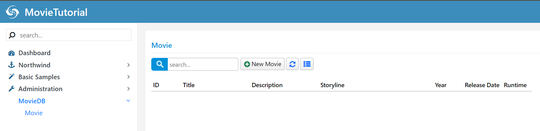 Generating Code for Movie Table - Serenity Guide