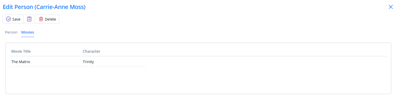 Listing Movies in Person Dialog - Serenity Guide